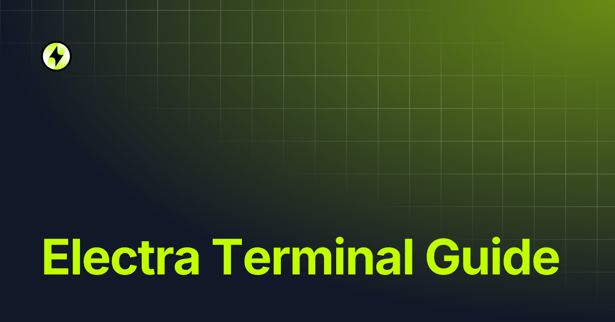 Electra Terminal Guide | Electra Knowledge Base